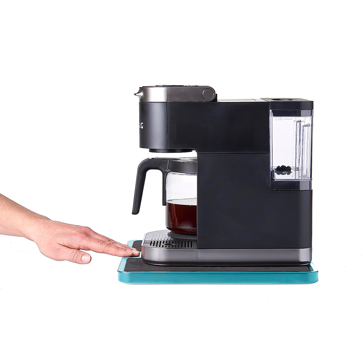 Nifty Large Appliance Rolling Tray - Aqua, Home Kitchen Counter Organizer, Integrated Rolling System, Non-Slip Pad Top for Coffee Maker, Stand Mixer, Blender, Toaster