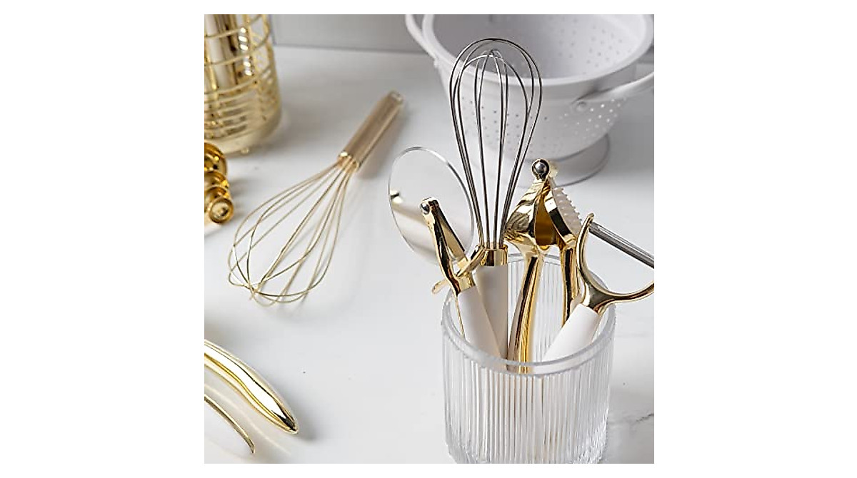 Gold Cooking Utensils Set - 23 Piece Luxe Kitchen Accessory