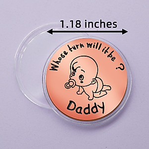 Huwane New Parent Decision Coin Whose Turn Will It Be, Mom Dad Coin Flip New Baby Gift for Wife, Husband, Mother’s Day, Father’s Day, Birthday, Christmas, Thanksgiving Day