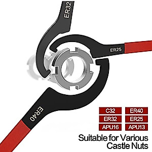 AYQWE 6pcs Coilover Wrench, C-Shape Shock Spanner Wrench Hook Tools Steel Spanner, for Suspension System and Shock Adjustments