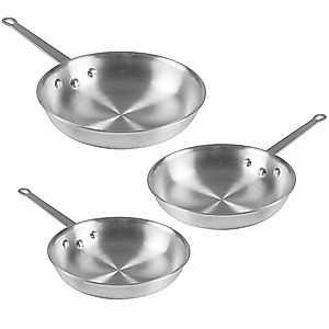 Tiger Chef Frying Pan Set - Commercial Aluminum Restaurant Fry Pans skillets - 7 Inch, 8-Inch, 10 in. Cookware Set with Silicone Sleeve Commercial Grade