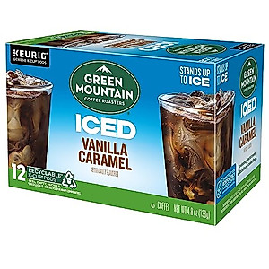 Green Mountain Coffee Roasters ICED Vanilla Caramel, Single Serve Keurig K-Cup Pods, Flavored Iced Coffee, 12 Count(Pack of 6)