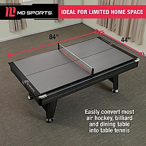 MD Sports 4-Piece Table Tennis Tabletop, Gray & Black (Midsize Conversion Top), 84'' (TT409Y19003)