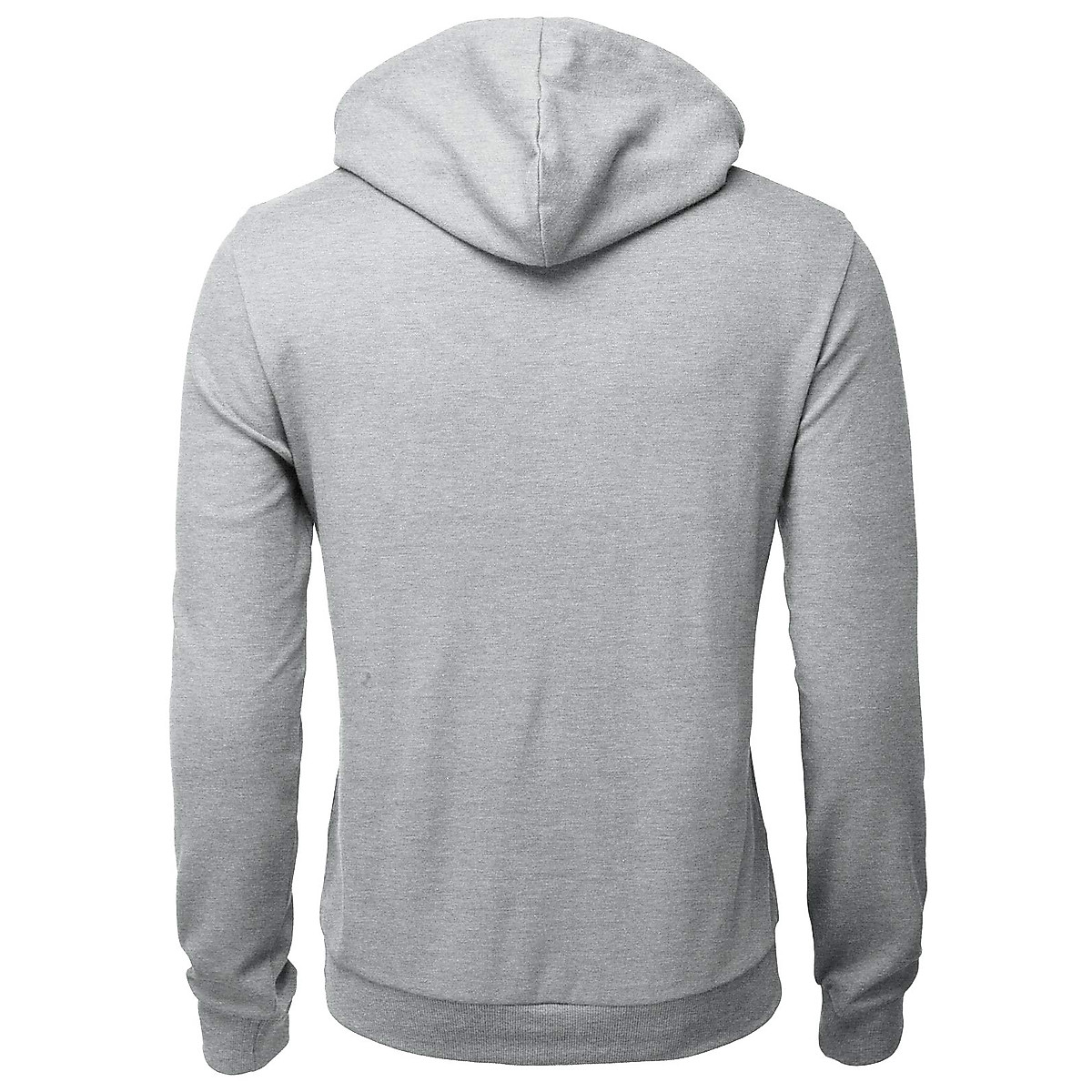 H2H Men's Slim Fit Lightweight Long Sleeve Pullover Basic Hoodie with Pocket and White String GRAY US M/Asia L (CMOHOL050)