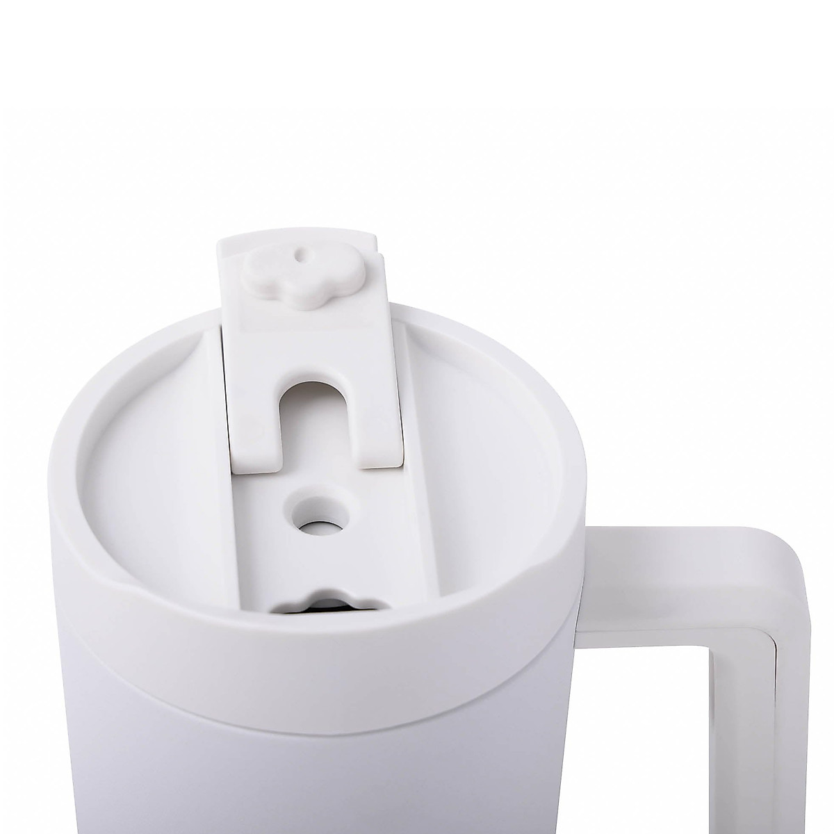 Manna Stainless Steel Double Wall Insulated Tumbler with Smart Seal Dual Sip Lid and Straw Fit Handle - 40 Oz - Linen Powder Coat