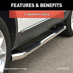 ARIES 201008-2 3-Inch Round Polished Stainless Steel Nerf Bars, Select Jeep Grand Cherokee