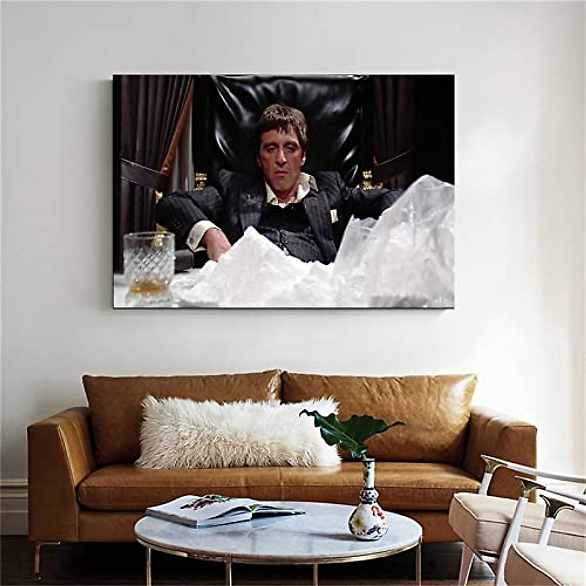 IFUNEW Pacino Scarface Poster Decorative Painting Canvas Wall Art Living Room Posters Bedroom Painting 16x24inch(40x60cm)