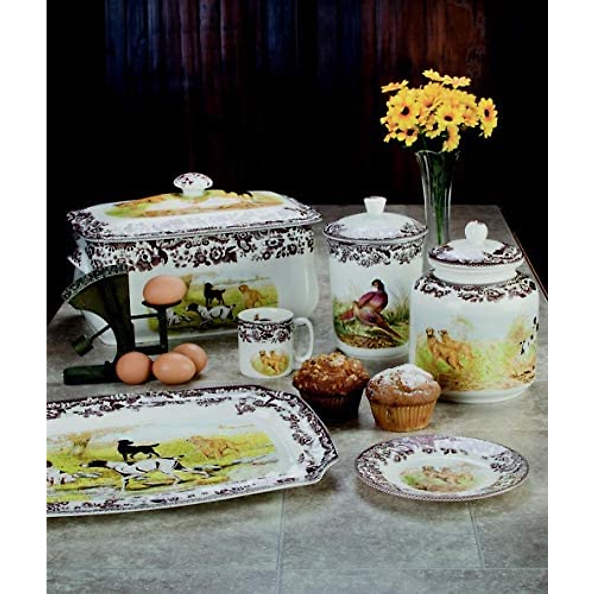 Spode Woodland Ascot Cereal Bowl, Black Labrador, 8” | Perfect for Oatmeal, Salads, and Desserts | Made in England from Fine Earthenware | Microwave and Dishwasher Safe