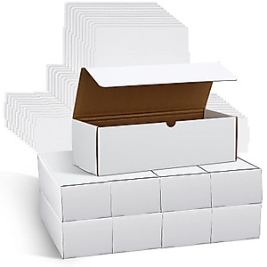 Glenmal 20 Pcs Trading Card Storage Box 3000 Count Sports Card Storage Boxes White Corrugated Cardboard Card Box for Baseball Football Basketball Cards Collecting, 11.2 x 4.3 x 3.35 Inch