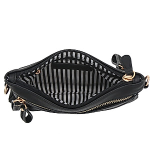 FashionPuzzle Multi Zipper Pocket Small Wristlet Crossbody Bag (Light Mint)