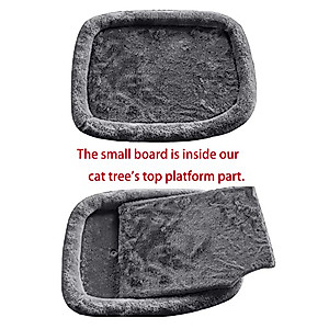 Youpet Fashion Design Cat Tree with Cat Condo Hammock and Two Replacement Hanging Balls,Grey