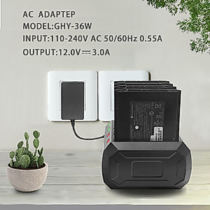 4-Slot Battery Charging Cradle with Adapter for Zebra TC51 TC510K TC52 TC56 TC57 Barcode Scanner,Multiport Secure Power Supply