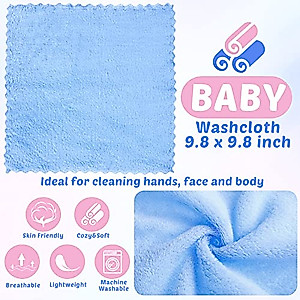 5 Pcs Baby Bath Towel and 15 Count Baby Washcloths Sets, Hooded Baby Towels for Newborns Infants and Toddlers Soft Coral Fleece Toddler Towels for Newborn Boy Girl