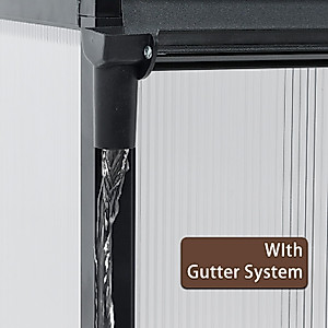 6' x 8' Walk-in Greenhouse Polycarbonate Panel Hobby Greenhouses with Aluminum Frame Heavy Duty with 1 Vent Window & Lockable Door for Outdoor,Patio, Backyard, Garden