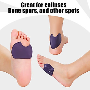 Vabean 8 Pcs Foot Pads for Dancer Forefoot Cushion Pads Metatarsal Foot Pads Gel Pads for Ball of Foot for Relieve Stress Foot Care, Purple