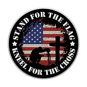 Patriotic US Flag Stand For The Flag Kneel For The Cross USA PopSockets PopGrip: Swappable Grip for Phones & Tablets