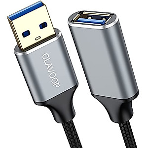 CLAVOOP USB 3.0 Extension Cable, 3 Feet USB Type A Extension Cord Male to Female Nylon Braided Jacket Compatible with USB Flash Drive, Printer, Camera, Mouse, Keyboard, Headset, Phone