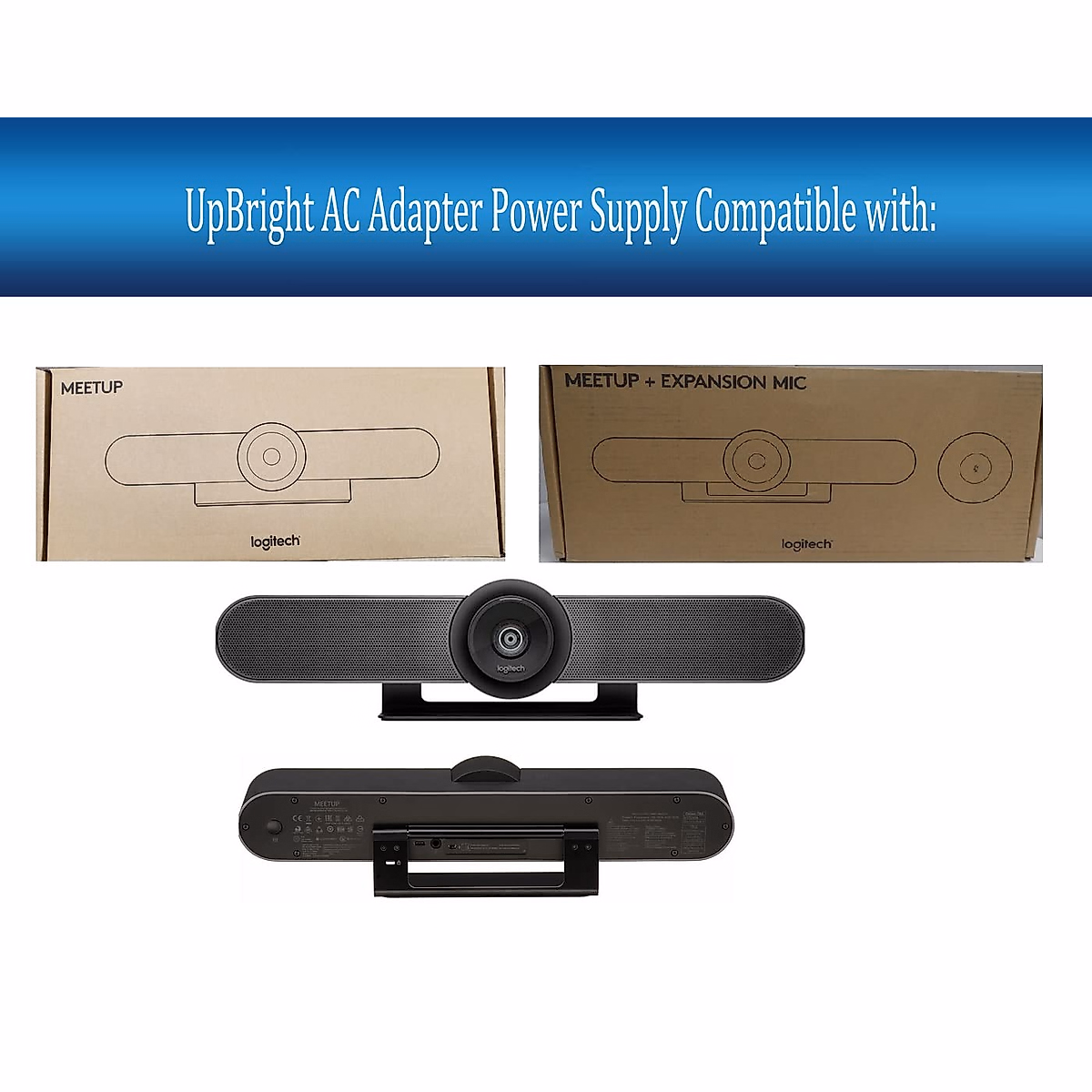 UpBright 12V AC/DC Adapter Compatible with Logitech Meetup 960-001101 V-R0007 860-000525 960-001201 Meet up HD Video Audio Conferencing System Camera logi DSA-18CB-12FCA120150 Power Supply Charger PSU