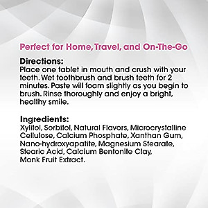 Ecofam Kids Toothpaste Chewable Tablets - 90 Natural Xylitol Tabs - Zero Waste Glass Jar - Travel Friendly - Fluoride-Free -with Nano Hydroxyapatite -Vegan - Made in The USA (Bubble Gum)