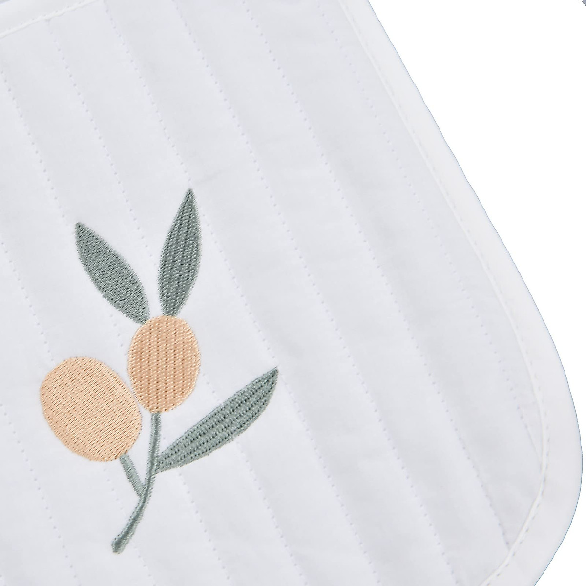 Eujgoov Crib 2 Pockets Organizer, Baby Bedside Hanging Storage Bag Soft Cotton Crib Bedside Organizer Hanging Bed Practical Storage Bag for Strollers Furniture(Olive Tuba)