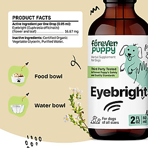 Eyebright Drops for Dogs - Dietary Eye Supplement for Dogs of Small, Medium & Large Breed - Liquid Eye Vitamins for Soothing Irritation - Dog Food Supplements for Eye Care w/Eyebright Herb - 2 oz