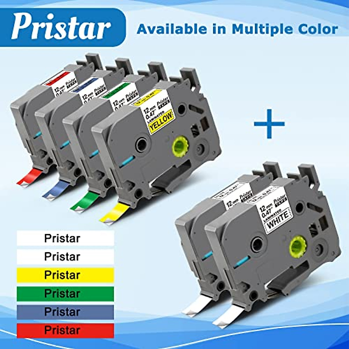 6X Compatible Label Tape for Brother TZe-231 TZ-231 TZe-431 TZe-531 TZe-631 TZe-731 TZe 12mm 0.47 Laminated Label Maker Tape for Brother PT D220 D210 D600 D215e H111 H110 D200 P700 H100 2040 1280