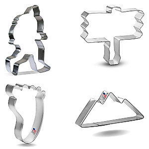 Bigfoot Cookie Cutter Set, Bigfoot, Wooden Sign, Mountains, Foot, Foose, USA 4 Piece