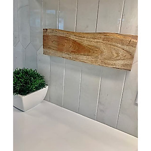 IMPROVED STRONGER Magnetic Knife Holder - Wood Knife Block - Knife Strip - Kitchen Organizer - Live Edge, Holds 5 Knives