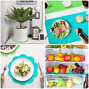 12 Pack Refrigerator Liners - EVA Fridge Liner Mats Washable, Refrigerator Mats Drawer Table Placements, Shelf Liners for Kitchen Cabinets(4 Blue+4 Green+4 Red)