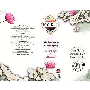 Water Lily Jasmine Air Freshener - Room Spray - Odor Eliminator - Deodorizer - Car Air Freshener - Home Spray - Linen Spray - Fabric Refresher - None Toxic - Alcohol Free - Made in USA (8 Oz)