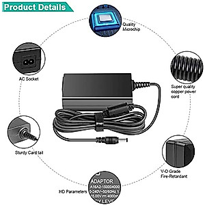 HKY 15V 60W Universal AC/DC Adapter Switching Power Supply with 10 Selectable Adapter Tips, AC to DC 15V 4A (15V 3.5A,15V 3A,15V 2A,15V 2.5A Compatible) Power Cord Cable Wall Plug Charger