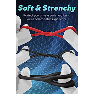 Canrok Silicone Cock/Penis Rings Set with 7 Different Sizes for Erection Enhancing, Long Lasting Stronger Strechy Adult Sex Toys for Men or Couple