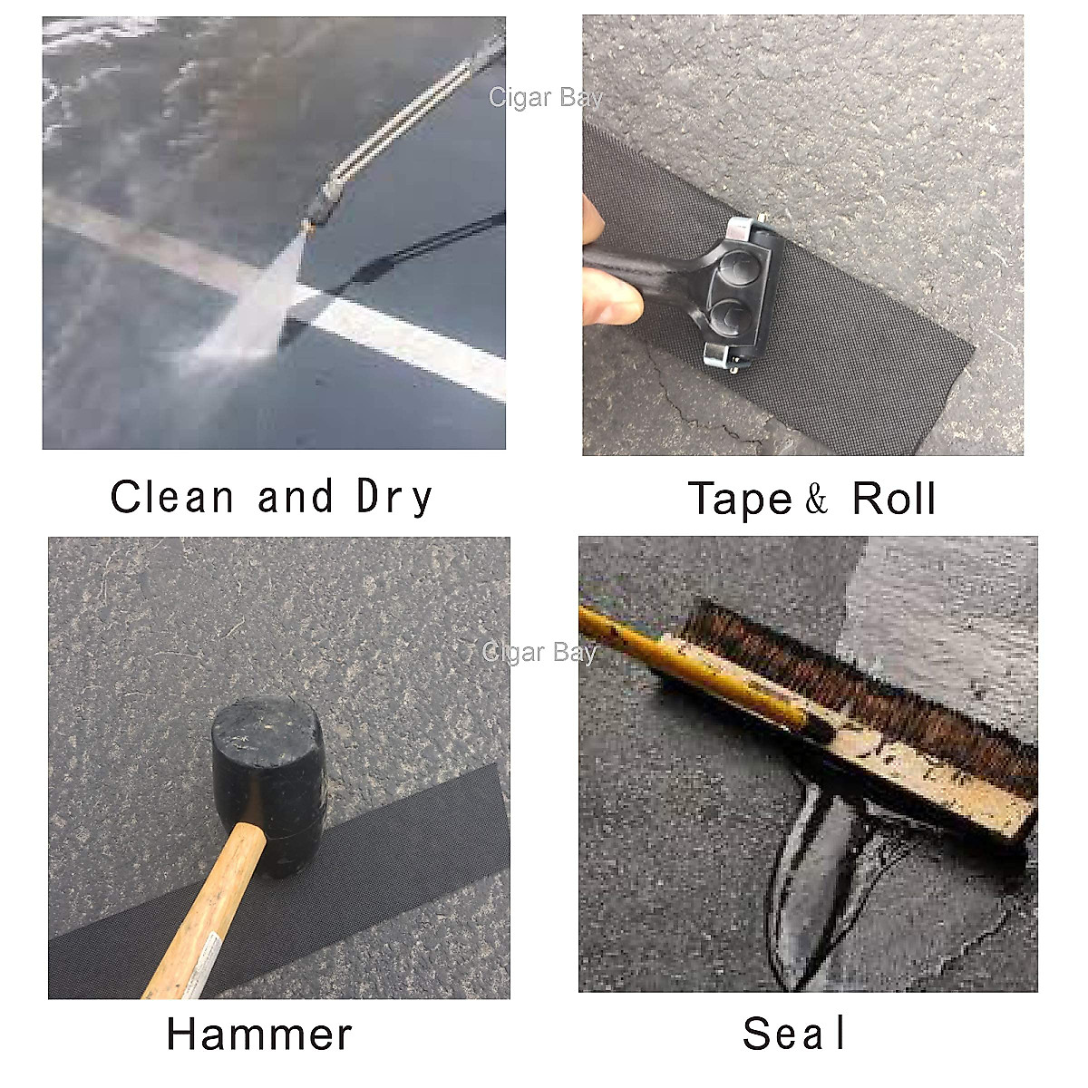 EWT Anti-Crack 65FT x 3IN Asphalt Tarmac Joint Crack Sealer Fabric Self-Adhesive Patch Bitumen Premium Tape, Parking Lot, Roof, All Weather (618)