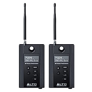 Alto Professional Stealth MKII-UHF Stereo Wireless Audio System for Active Speakers with Transmitter and 2 Receivers, 2 XLR Ins, Expandable