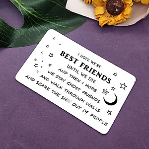 Engraved Metal Wallet Insert Card Best Friends Gift Friendship Jewelry Funny Friendship Gift Birthday Christmas Graduation Gift for Friend Teens Men Women Sister Gift Friends Friendship Card Gift