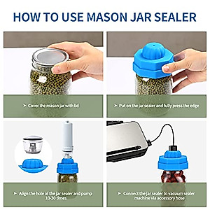 2 Pieces Jar Vacuum Sealer for Regular and Wide Mouth Mason Canning Jars, Canning Jar Sealer Attachment, Used for Foodsaver Vacuum Sealer Machine
