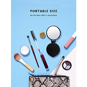 Compact Mirror Bulk Round Makeup Mirror for Purse, Set of 3, 2.6" L x 2.37" W (Black)