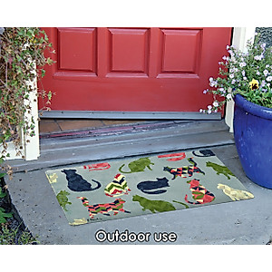 Toland Home Garden 800318 Cat Pattern Kitty Door Mat 18x30 Inch Outdoor Doormat for Entryway Indoor Entrance
