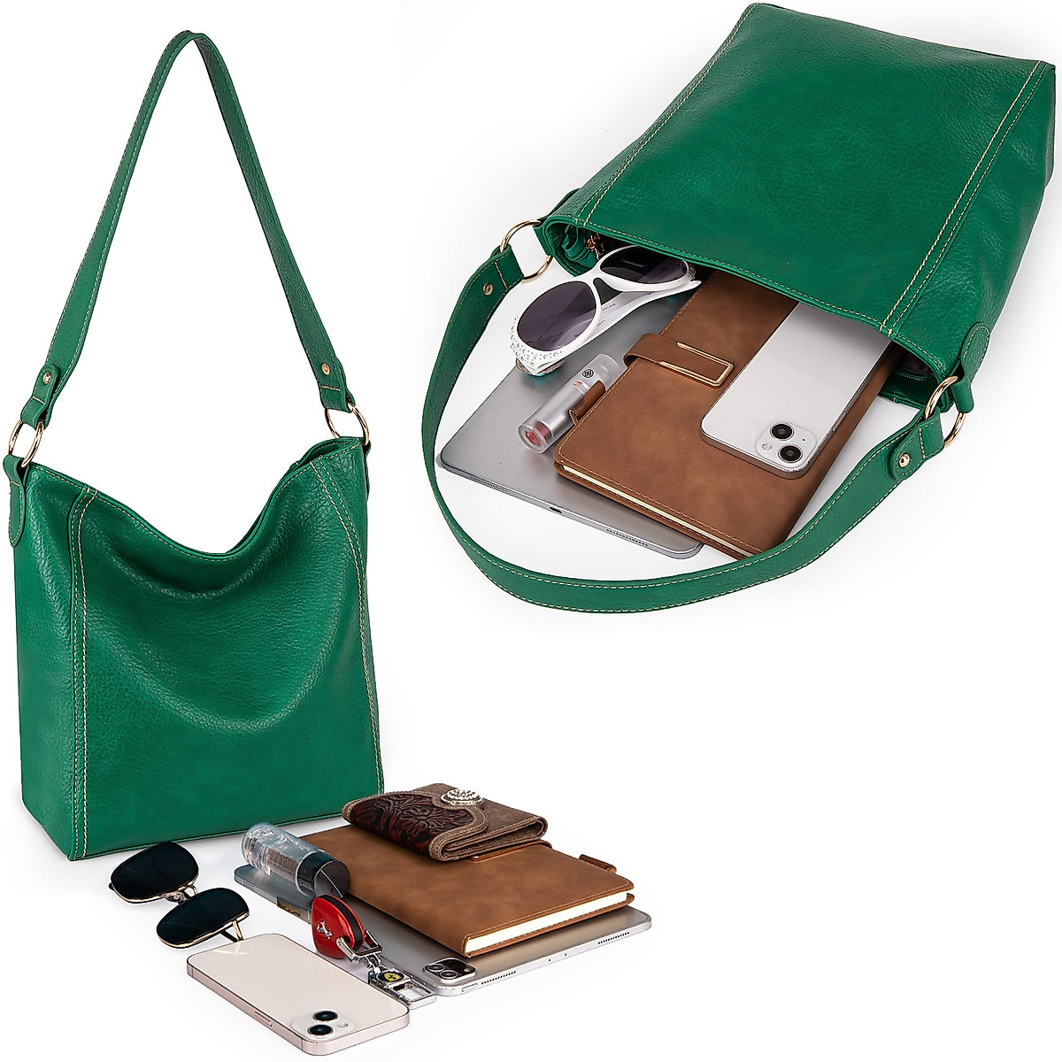 Montana West Purses for Women Vegan Leather Shoulder Purses and Handbags Hobo Bags for Women MWC-070GN