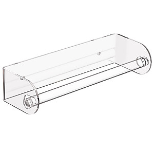 Srenta Clear Acrylic Paper Towel Holder Wall Mount Paper Towel Holder Under Cabinet, Wall Mounted Undermount Hanging Paper Towels Holder Dispenser, Holds Jumbo Rolls, Adhesive Strips & Screws Included