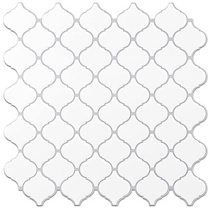 STICKGOO Arabesque Tile Peel and Stick Backsplash, 12”X12” Backsplash Tile for Kitchen Peel and Stick, Self Adhesive Wall Tile Stick on Tiles (Thicker Design, White)