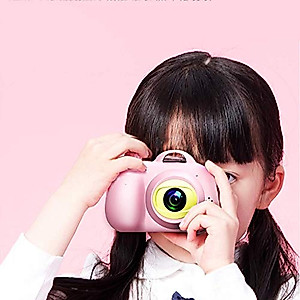 LKYBOA Children's Digital Camera - Kids Digital Camera Kids Camera Inch Screen Portable Compact Children's Cartoon Digital Front (Color : Pink)
