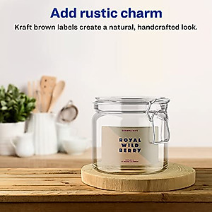 Avery Kraft Brown Rectangle Labels with Sure Feed, 2" x 3.5", 120 Kraft Brown Labels, Print-to-The-Edge, Laser/Inkjet Printable Labels