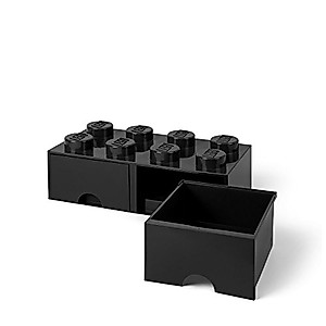 Room Copenhagen, LEGO Brick Drawer - Stackable Storage and Décor - Brick 8, Black