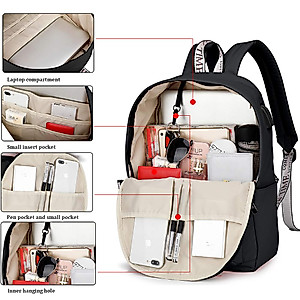 SHOULDCAT School Backpack for Girls Bookbags Laptop Backpack with USB Charging Port 15.6 Inch Laptop School Bag