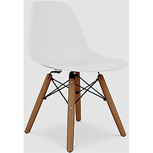 Aron Living 21.75" Plastic and Wood Kids Playroom Chairs in White (Set of 2)