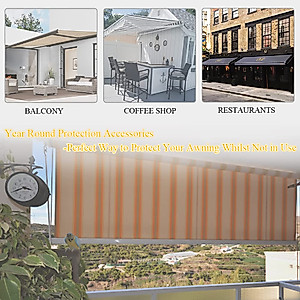 Awning Protective Cover - Rain Canopy Storage Bag 420D Outdoor Shade Umbrellas Accessories Fit 13 x 10 ft Retractable Awning (Beige)