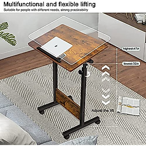 KOUPA Height Adjustable Mobile Standing Desk 16×24 in,360° Flip Desk Stand Desk Home Office Table Standing Desk for Small Space Offices,Easy to Assemble(Adjustable Height: 32in-47in)