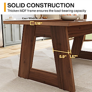 Tribesigns 63-Inch Executive Desk, Large Computer Office Desk, Modern Laptop Desk Study Writing Table Workstation for Home Office, Rustic Brown