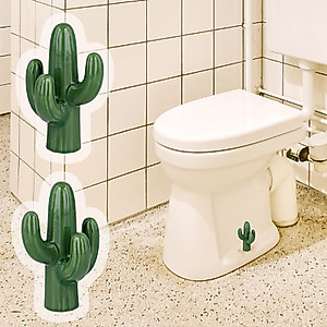 2pcs Toilet Bolt Caps, Ceramic Cute Cactus Covers Toilet Bolts Toilet Bolt Covers Easy installation Toilet Bowl Caps Set for Bathroom Decor